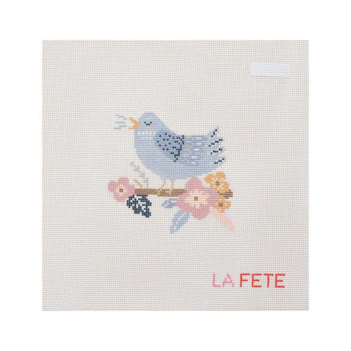 12 Days Of Christmas - Four Calling Birds Hand Painted Needlepoint Can